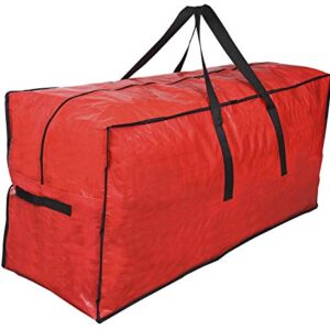 Primode Christmas Tree Storage Bag | Fits Up to 7.5 Ft. Tall Disassembled Tree I 45"x15"x20" Holiday Tree Storage Case | Protective Zippered Artificial Xmas Tree Bag (7.5ft, Red)