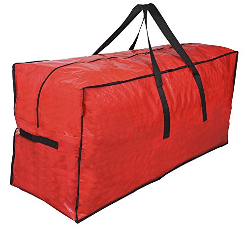 Primode Christmas Tree Storage Bag | Fits Up to 7.5 Ft. Tall Disassembled Tree I 45"x15"x20" Holiday Tree Storage Case | Protective Zippered Artificial Xmas Tree Bag (7.5ft, Red)