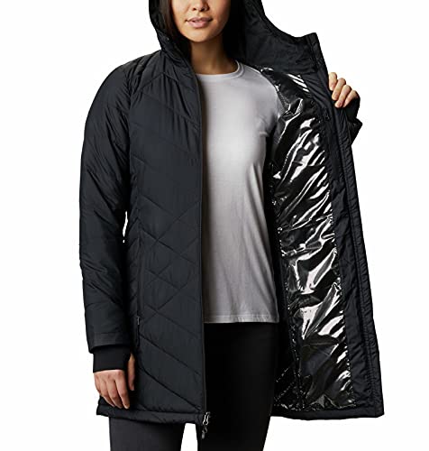 Columbia Women's Heavenly Long Hooded Jacket, Black, X-Large