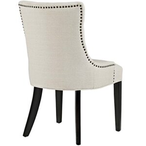 Modway Regent Modern Elegant Button-Tufted Upholstered Fabric with Nailhead Trim, Dining Side Chair, Beige