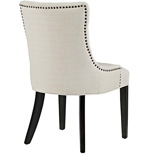 Modway Regent Modern Elegant Button-Tufted Upholstered Fabric with Nailhead Trim, Dining Side Chair, Beige