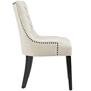 Modway Regent Modern Elegant Button-Tufted Upholstered Fabric with Nailhead Trim, Dining Side Chair, Beige