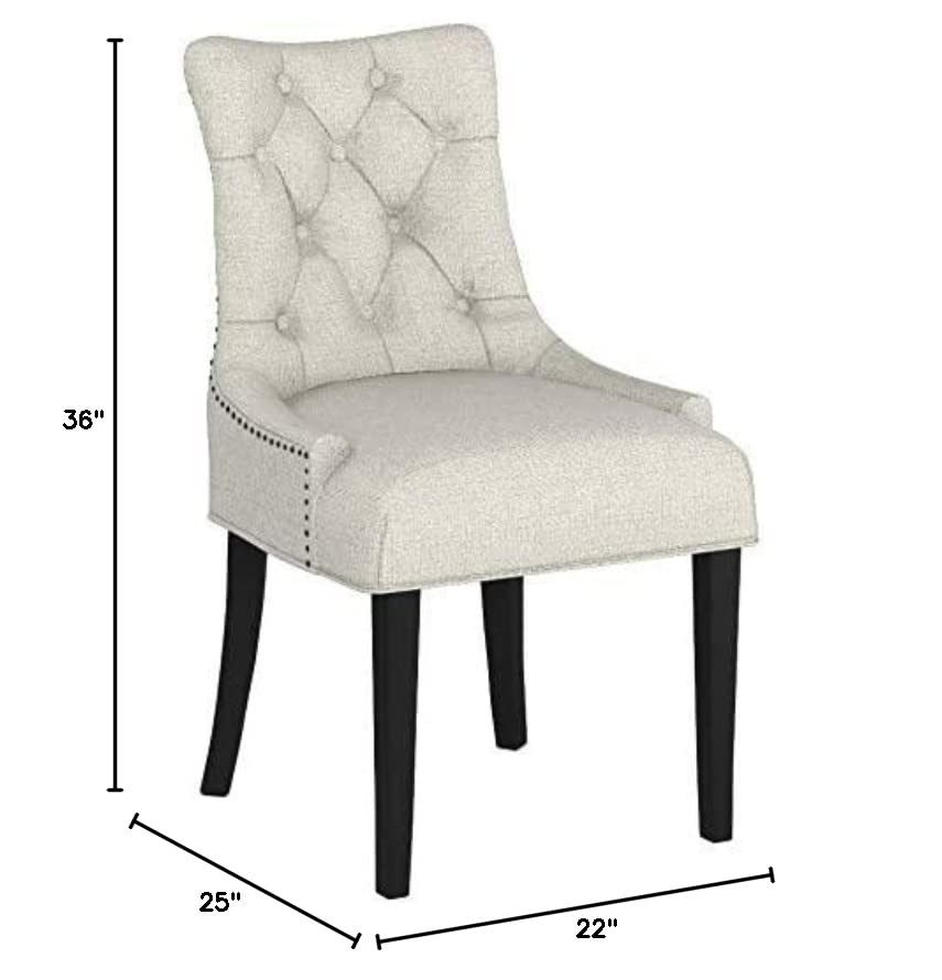 Modway Regent Modern Elegant Button-Tufted Upholstered Fabric with Nailhead Trim, Dining Side Chair, Beige