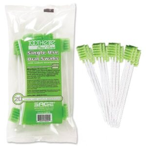 toothette plus disposable oral swab sodium bicarbonate perpendicular ridges, 20 units 1 ea by sage products inc