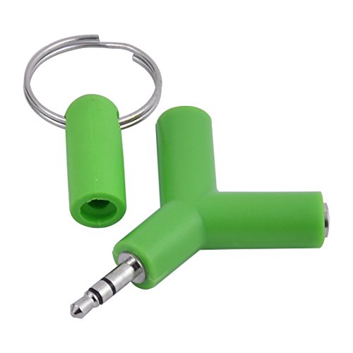 uxcell Mini Y Shaped 3.5mm Male to Double 3.5mm Female Jack Audio Headset Splitter Adapter Connector Light Green