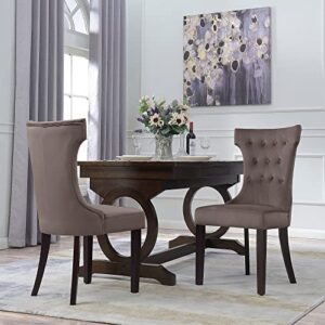 BELLEZE Premium Modern Elegant Dining Chairs [Set of 2], Upholstered Fabric Tufted High Wood Wingback Armless Kitchen Living Room Accent - Jordan (Taupe)