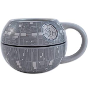 silver buffalo star wars death star 3d sculpted ceramic mug, 20 ounces