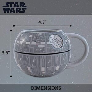 Silver Buffalo Star Wars Death Star 3D Sculpted Ceramic Mug, 20 Ounces