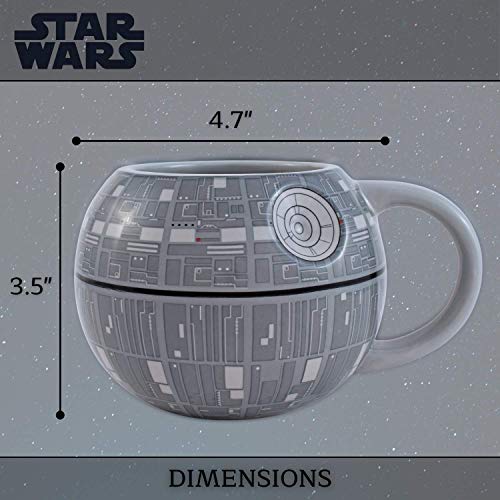 Silver Buffalo Star Wars Death Star 3D Sculpted Ceramic Mug, 20 Ounces