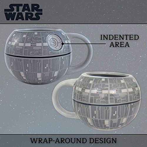 Silver Buffalo Star Wars Death Star 3D Sculpted Ceramic Mug, 20 Ounces