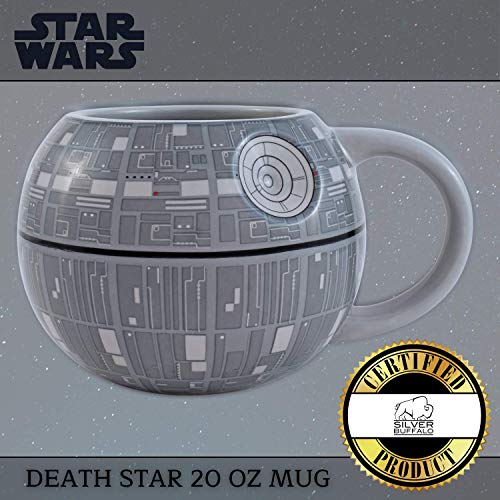 Silver Buffalo Star Wars Death Star 3D Sculpted Ceramic Mug, 20 Ounces