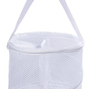 Bathroom Personal Organizer - 8" X 6" - Three Large Compartments to Organize Your Bathroom Accessories. The Shower Caddy Features a Drainage Hole and Carry Handle for Easy Transport. (White)