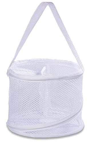 Bathroom Personal Organizer - 8" X 6" - Three Large Compartments to Organize Your Bathroom Accessories. The Shower Caddy Features a Drainage Hole and Carry Handle for Easy Transport. (White)