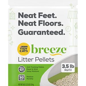 Purina Tidy Cats Breeze Litter Pellets Refill Pouch, Made for Multiple Cats, Anti-Tracking Pellets for Breeze Litter System, 3.5 LB Refill Pouch (Pack of 4)