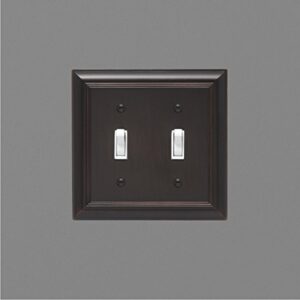 Amazon Basics Double Toggle Light Switch Wall Plate, Oil Rubbed Bronze, Set of 2