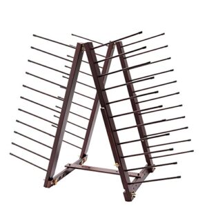 creative mark art drying rack for artist painting panels, paper & prints, ladder style artwork organizer, mahogany finish