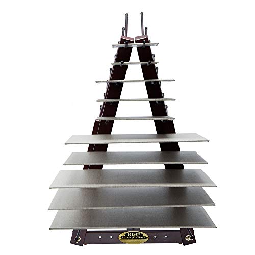 Creative Mark Art Drying Rack for Artist Painting Panels, Paper & Prints, Ladder Style Artwork Organizer, Mahogany Finish