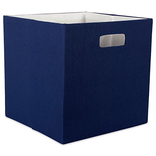 DII Poly-Cube Storage Collection Hard Sided, Collapsible Solid, Large, Nautical Blue