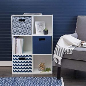 DII Poly-Cube Storage Collection Hard Sided, Collapsible Solid, Large, Nautical Blue