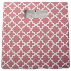 DII Hard Sided Collapsible Fabric Storage Container for Nursery, Offices, & Home Organization, (13x13x13") - Lattice Rose