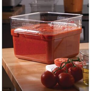 Cambro Camwear 12SFSCW135 Polycarbonate Square Food Storage Container, 12 Quart, 6 Pack