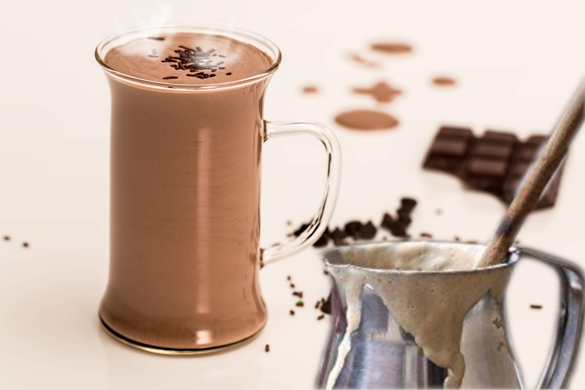 Imusa Aluminum Chocolatera (Hot Chocolate Pitcher). Bundled with a Wooden Chocolate Mixer - Molinillo 14" (2.1 Quart)