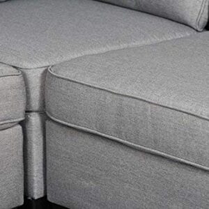 Oliver Smith 295 Light Sofa Sectional, Gray/Grey