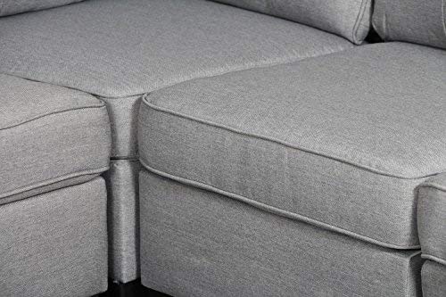 Oliver Smith 295 Light Sofa Sectional, Gray/Grey