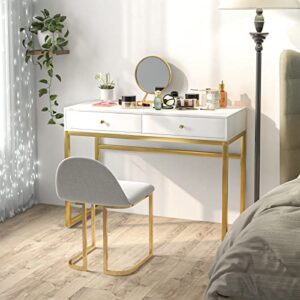 ACME FURNITURE Acme 92312 Coleen Desk, White & Brass