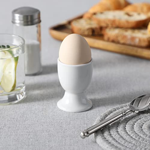 MALACASA Egg Cups, 2'' Porcelain White Egg Cups Holder for Boiled Eggs, Set of 12 Egg Cups, Series Regular