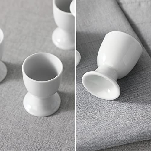 MALACASA Egg Cups, 2'' Porcelain White Egg Cups Holder for Boiled Eggs, Set of 12 Egg Cups, Series Regular