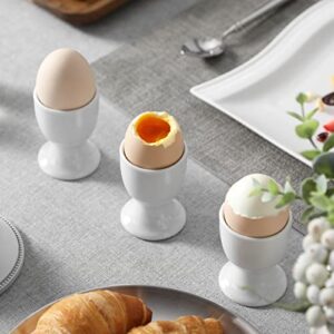 MALACASA Egg Cups, 2'' Porcelain White Egg Cups Holder for Boiled Eggs, Set of 12 Egg Cups, Series Regular