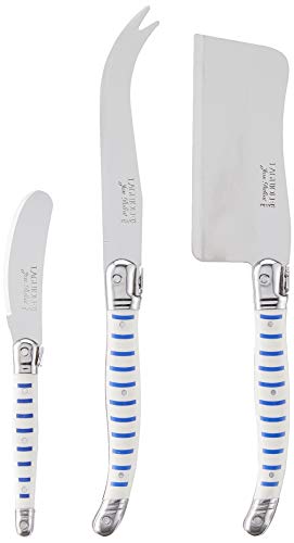 Jean Dubost Laguiole Cheese Butter Spreader Sets, Stainless Steel Blades, Set of 3, Mariniere