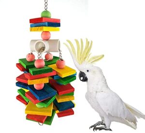 alysontech large parrot chew toy for bird macaw african greys cockatoo eclectus budgies parakeet cockatiel conure lovebirds cage wood toy