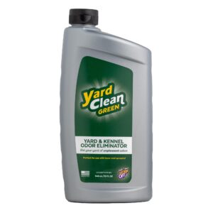 urine off yard clean green yard and kennel odor eliminator | cat & dog urine off odor eliminator | earth friendly | concentrate 20:1 | 32 oz.