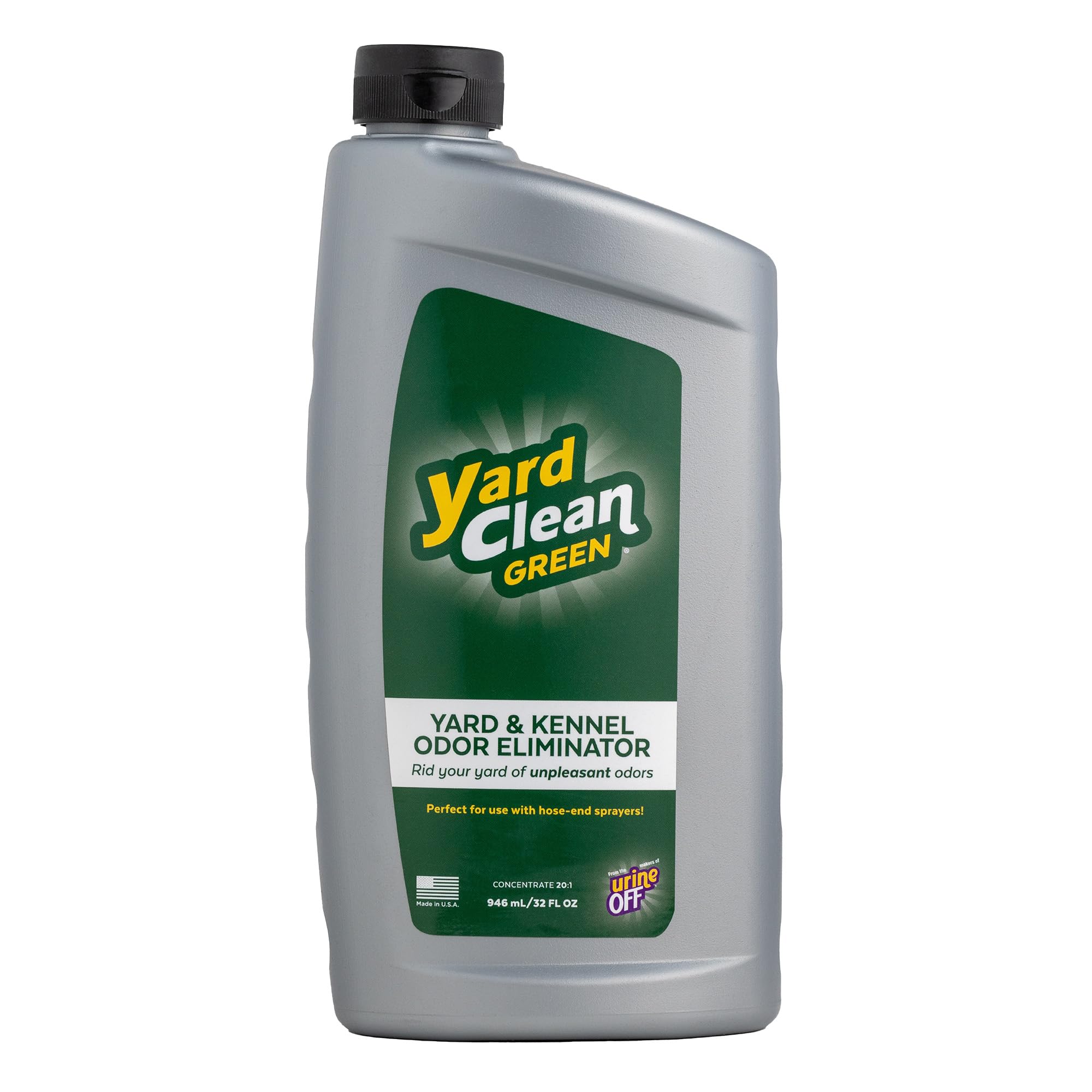 Urine Off Yard Clean Green Yard and Kennel Odor Eliminator | Cat & Dog Urine Off Odor Eliminator | Earth Friendly | Concentrate 20:1 | 32 oz.