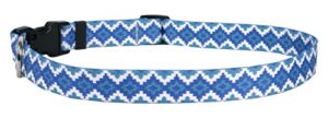 yellow dog design aztec storm dog collar fits neck 14 to 20"/4" wide, medium 3/4" wide