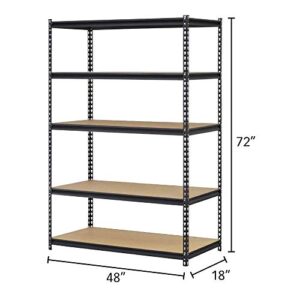 Muscle Rack 5-Shelf Steel Shelving, Silver-Vein (18.11 x 35.43 x 70.87 inches)