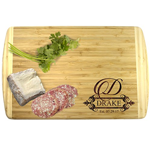 Premium Bamboo Cutting Board - Custom Engraved and Monogrammed - Personalized for Home - 18 X 12