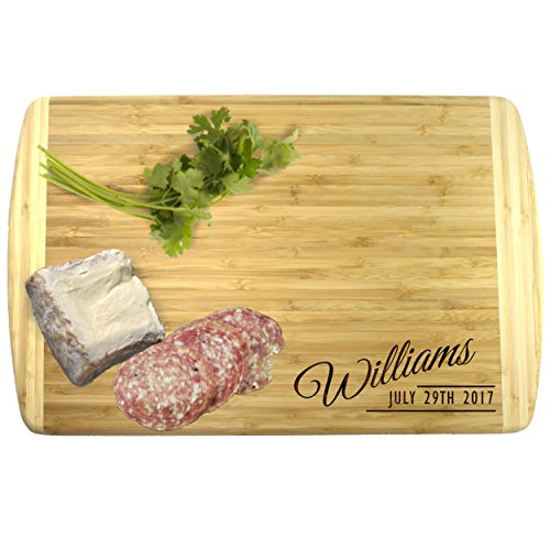 Premium Bamboo Cutting Board - Custom Engraved and Monogrammed - Personalized for Home - 18 X 12