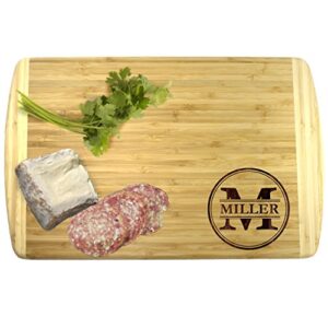 Premium Bamboo Cutting Board - Custom Engraved and Monogrammed - Personalized for Home - 18 X 12