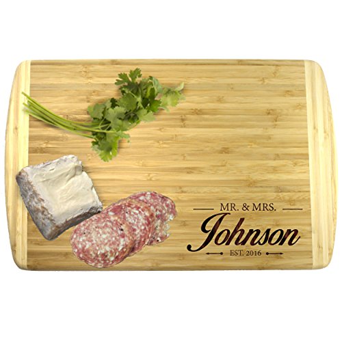 Premium Bamboo Cutting Board - Custom Engraved and Monogrammed - Personalized for Home - 18 X 12