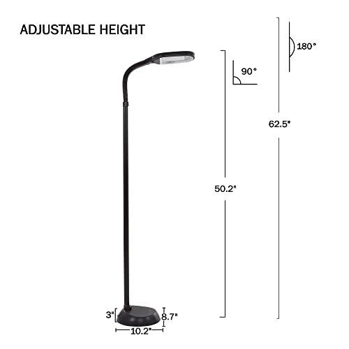 Bedford Home Sunlight Floor Lamp 5 Feet - Black