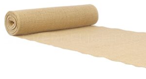 cleverdelights 14" premium burlap roll - 10 yards - no-fray finished edges - natural jute burlap fabric