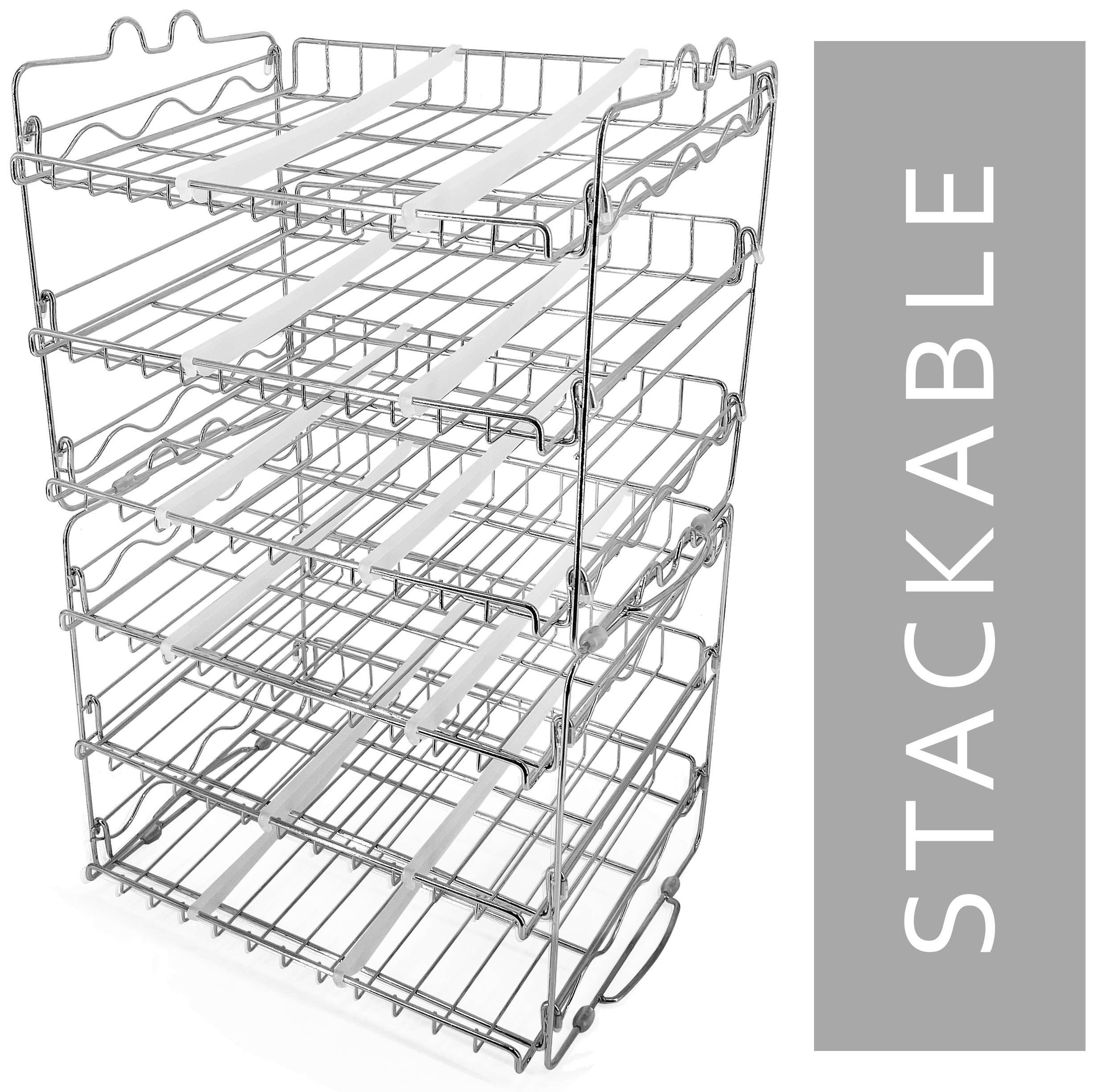 Stackable Can Rack Organizer, for 36 cans - Great for the Pantry Shelf, Kitchen Cabinet or Counter-top. Stack Another Set on Top to Double Your Storage Capacity. (Chrome Finish), Standart