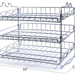 Stackable Can Rack Organizer, for 36 cans - Great for the Pantry Shelf, Kitchen Cabinet or Counter-top. Stack Another Set on Top to Double Your Storage Capacity. (Chrome Finish), Standart