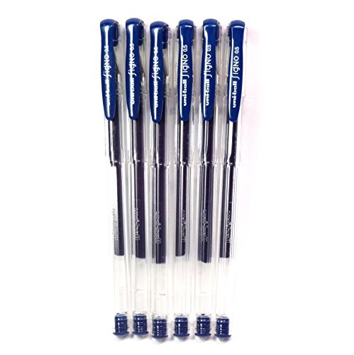 Uni-ball Signo Standard Gel Ink Ballpoint Pen UM-100 (UM100.64), Blue Black, 0.5mm, 6 pens per Pack (Japan Import) [Komainu-Dou Original Package]