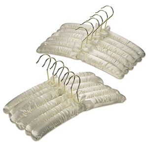 Florida Brands Padded Clothing Fabric Hangers for Women Clothing - Ivory, Set of 12 Premium Coat Hangers for Closet, Bride Hanger for Wedding Dress, Sweater Hangers