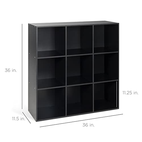 Best Choice Products 9-Cube Storage Shelf Organizer Bookshelf System, Display Cube Shelves Compartments, Customizable w/ 3 Removable Back Panels - Black