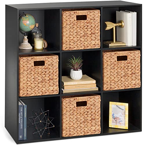 Best Choice Products 9-Cube Storage Shelf Organizer Bookshelf System, Display Cube Shelves Compartments, Customizable w/ 3 Removable Back Panels - Black